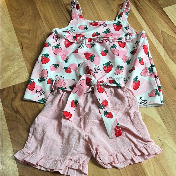 Matching Sets | Strawberry Print Top And Shorts Set | Poshmark